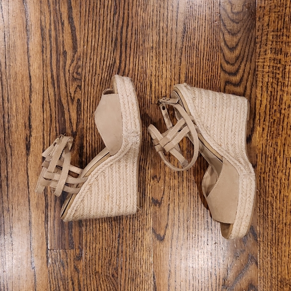 Topshop | Shoes | Topshop Twist Ankle Wrap Suede Platform Wedges 39 ...